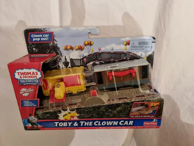 THOMAS TANK & Friends TOBY & THE CLOWN CAR Trackmaster TRAIN MOTORIZED ...