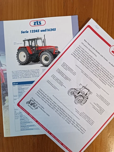 PROSPEKT ZETOR ZTS 12245 16245 inkl Schreiben Brochüre Traktor ...