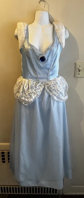 HALLOWEEN DISNEY PRINCESS Cinderella M (8-10) Blue Sprakly Dress ...