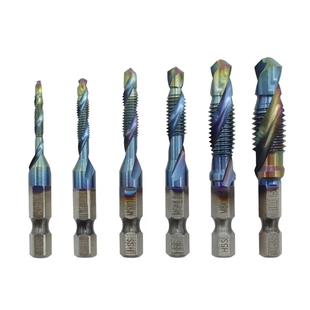 HSS HEX SHANK Tap Drill Bit Metric Thread M3-M10 Bits Screw Compound ...