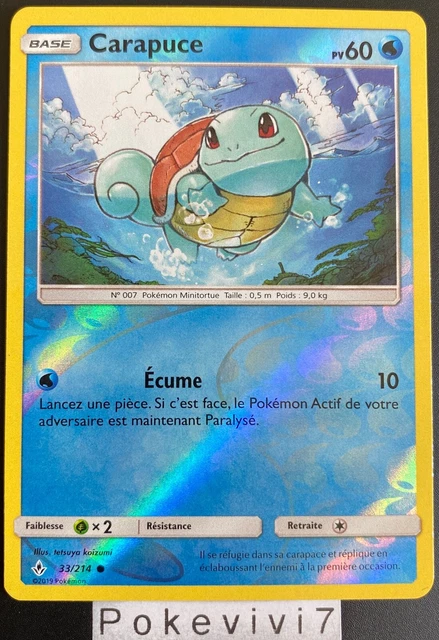 CARTE POKEMON CARAPUCE 33/214 REVERSE Soleil et Lune 10 SL10 FR NEUF ...
