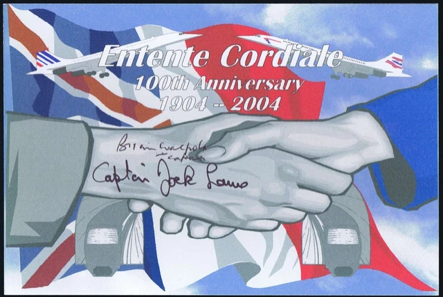 CONCORDE ENTENTE CORDIALE POSTCARD SIGNED Cpt WALPOLE & LOWE _UNIQUE #1 ...