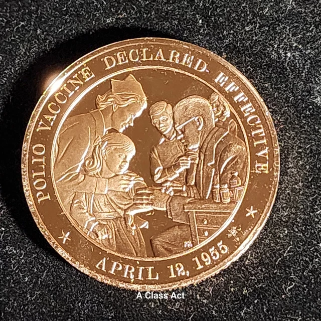 FRANKLIN MINT HISTORY Of The U.s 1955 Polio Vaccine Declared Effective ...