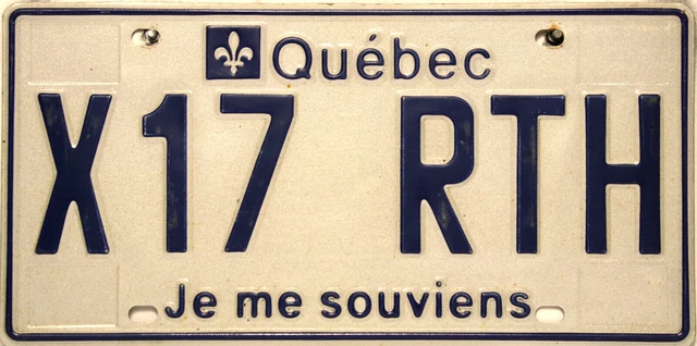 QUÉBEC LICENSE PLATE Canada, Original Plaque D'Immatriculation Voiture ...