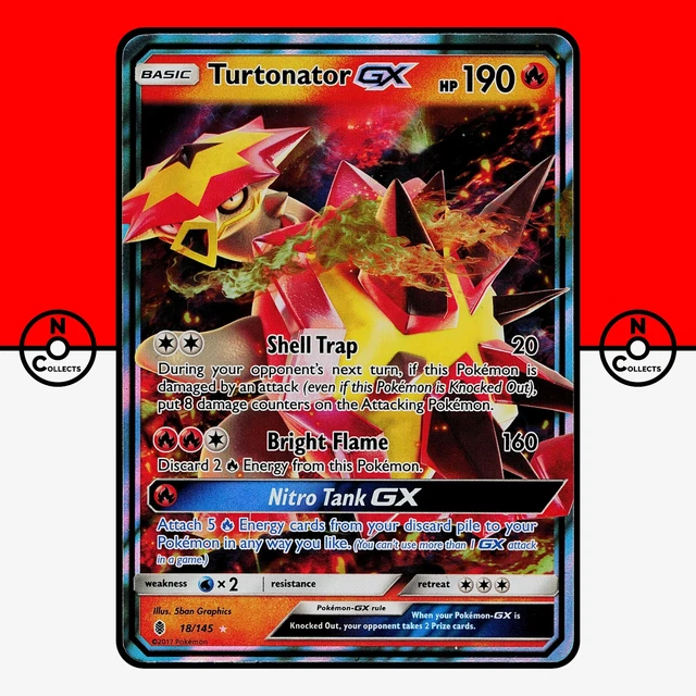 POKEMON TURONATOR GX 18/145 Guardians Rising Ultra Rare #2 LP $4.00 ...