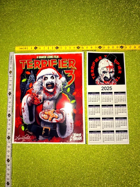 TERRIFIER 3 HORROR Foto Ritratto + Calendario 2025 Mini Poster No DVD ...