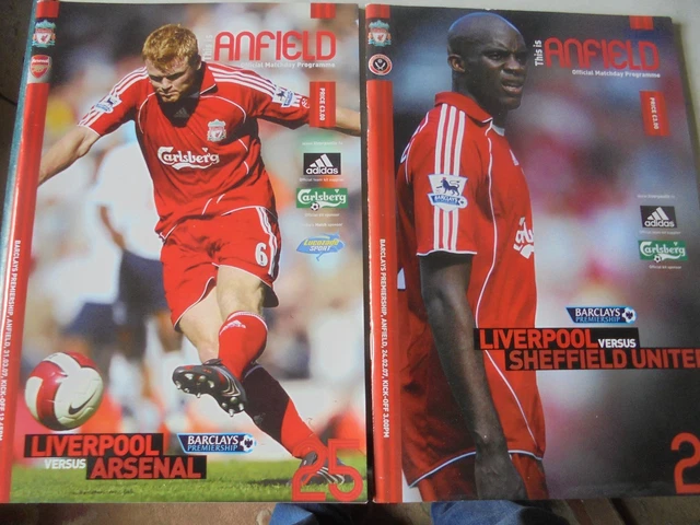 10 LIVERPOOL HOME Programmes from 2000's incs 8 from 2006-07 Season SEE ...