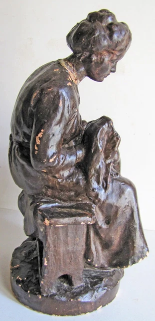 STATUE ANCIENNE FIN 19° siècle, scène de vie. Terre crue ou tendre. EUR ...