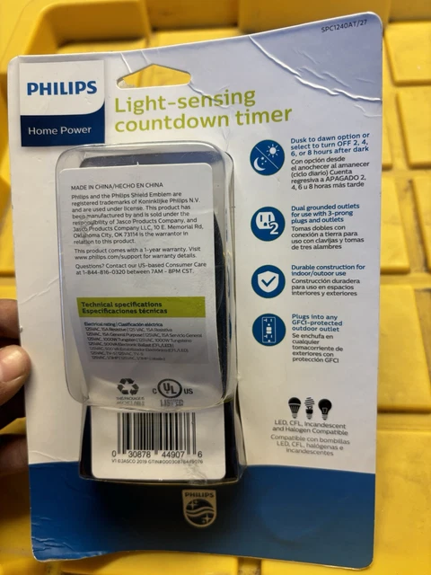 PHILIPS HOME POWER Outdoor Light Sensing Countdown Timer Dusk to Dawn 2 ...
