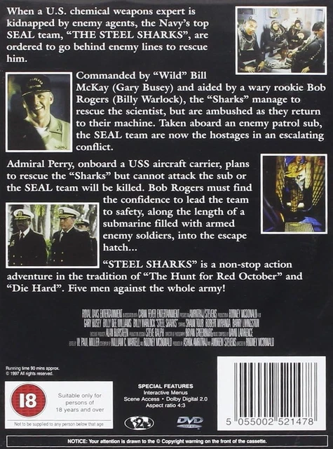 STEEL SHARKS (1997) : Gary Busey : American Thriller Film : New DVD ...
