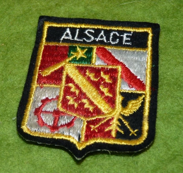 ANCIEN ÉCUSSON À coudre en feutre brodé blason d'Alsace neuf Vintage patch EUR 5,00 - PicClick FR