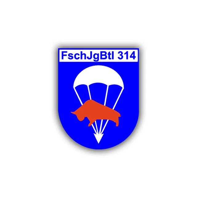 AUFKLEBER/STICKER FSCHJGBTL 314 Wappen Emblem Fallschirmjäger Brigade ...