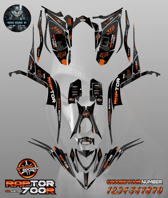 YAMAHA RAPTOR 700-700R 2013-2023 full graphics kit sticker decals $215. ...