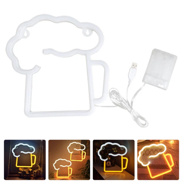 DRAFT BEER NEON Sign Bar Light Shaped Signs Letter Decorations £13.55 ...