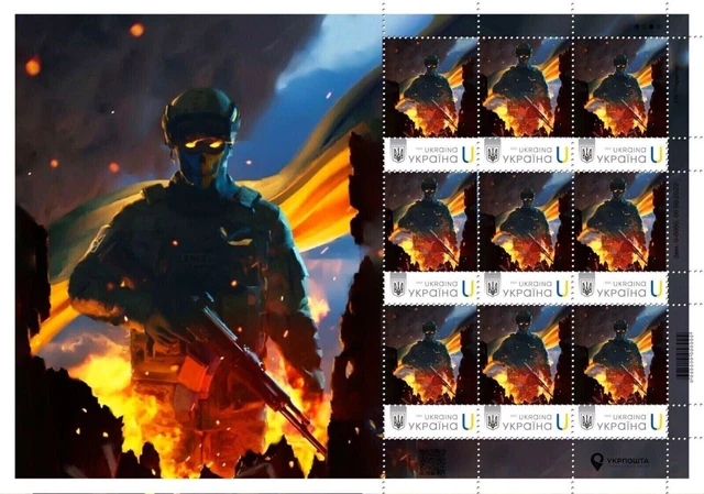 RARE STAMPS WAR in Ukraine 2025 - Warrior of the Ukrainian army🔥🌋 £17. ...