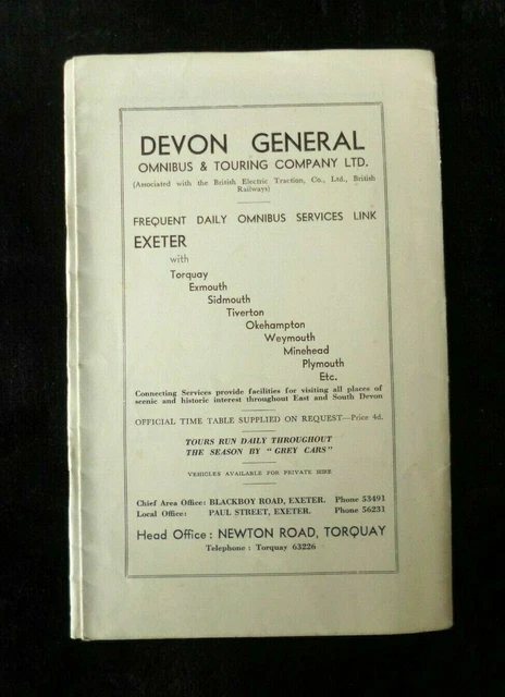 DEVON GENERAL EXETER Street Plan Map of Bus Routes & Advertising £25.00 ...