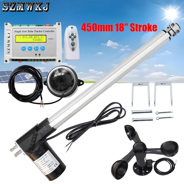 6000N SOLAR TRACKING Tracker + 18" Linear Actuator + Anemometer + LCD Controller £189.99 ...