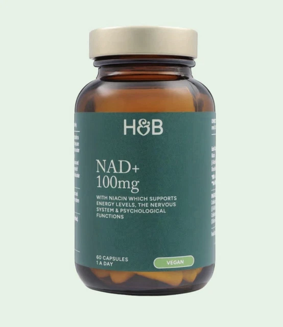 HOLLAND & BARRETT NAD+ 100mg With Niacin 60 Vegan Capsules 2 Month ...