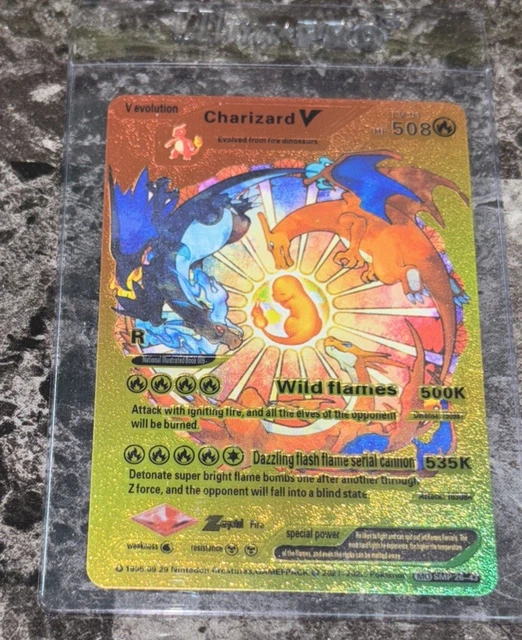 CHARIZARD V3 GOLD Pokémon Card Collectible/Gift/Display £13.37 ...