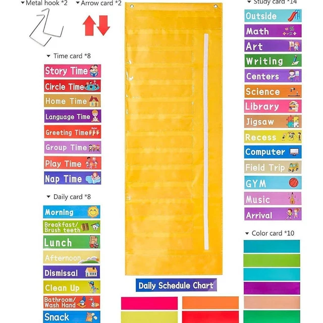 DAILY SCHEDULE POCKET Chart Classroom Chart for Preschool Classroom ...