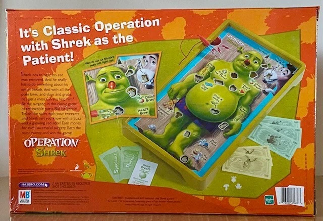 2004 SHREK OPERATION Game by Milton Bradley Hasbro Game Skill Edition ...