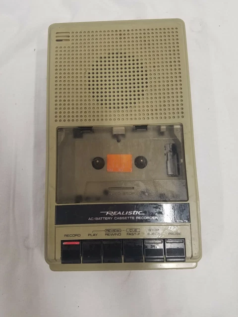 VINTAGE REALISTIC CTR-72 Portable Cassette Tape Recorder RadioShack ...