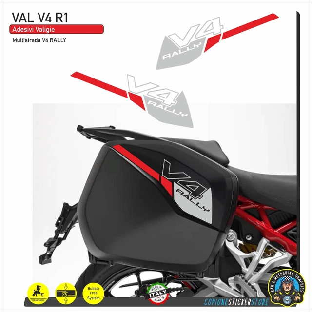 KIT AUTOCOLLANT VALISES Plastique DUCATI Multistrada V4 Rally Red ...