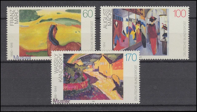 1617-1619 GERMAN PAINTING Marc Macke Kandinsky, Set with Pattern Print ...