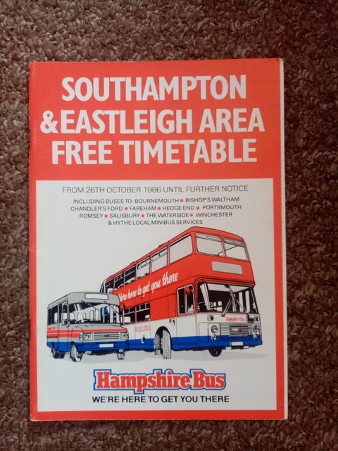 HAMPSHIRE BUS 1986 Bus Timetable & Route Map - Southampton And ...