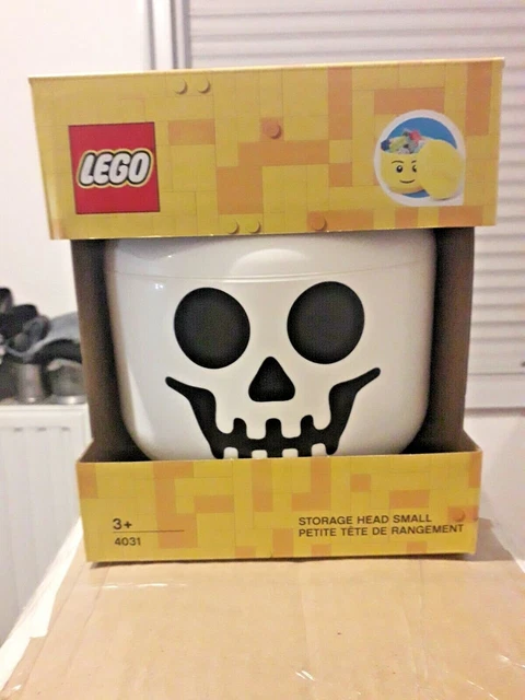 TÊTE DE RANGEMENT LEGO Halloween squelette - 18,5 x 16 x 16 cm EUR 30 ...