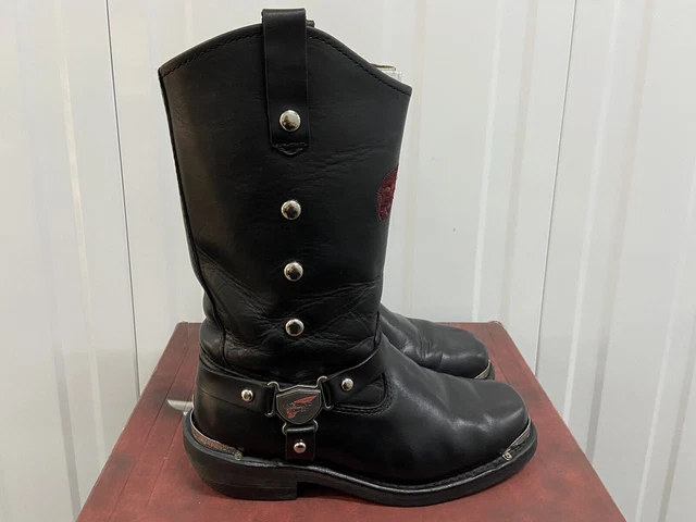 RED WING 1670 BLACK LEATHER Motorcycle BIKER STYLE BOOTS Uk 6 £89.99 ...