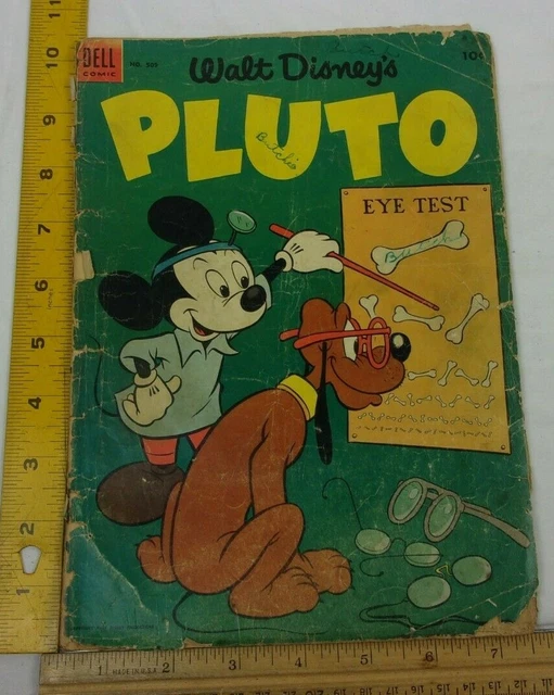 PLUTO WALT DISNEYS Dell 509 fr/G comic book 1950s Golden Age Four Color ...