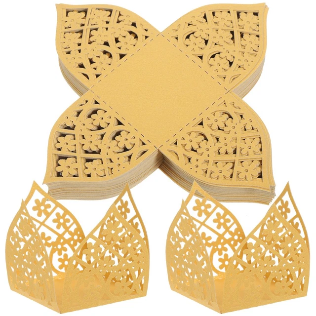 50 PCS HOLLOW Design Candy Cups Party Chocolate Tray Packaging Wrappers ...