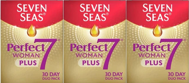 180 X SEVEN Seas Perfect7 Woman Plus Multivitamin Duo Tablets & Omega-3 ...