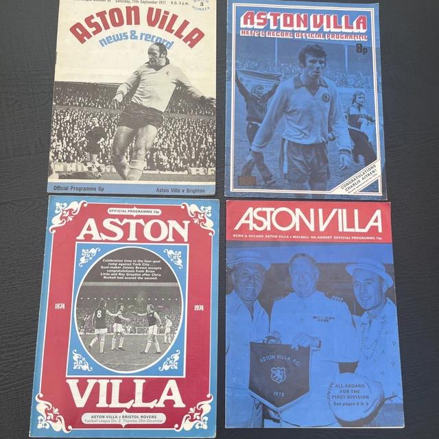 ASTON VILLA PROGRAMMES X4 £2.24 - PicClick UK