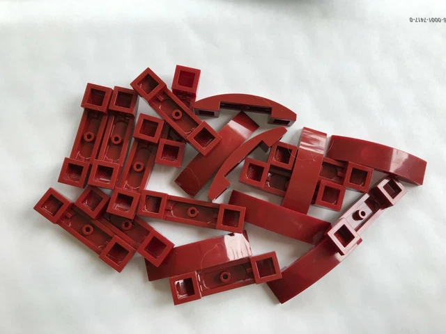 LEGO-NEW- #93273-DARK RED-SLOPE Curved-4X 1 Double -20 Pieces EUR 3,44 ...