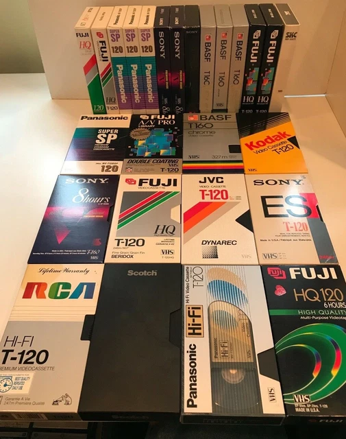 26 USED VHS VIDEO Tapes SONY Panasonic BASF Kodak FUJI & Other Brands ...