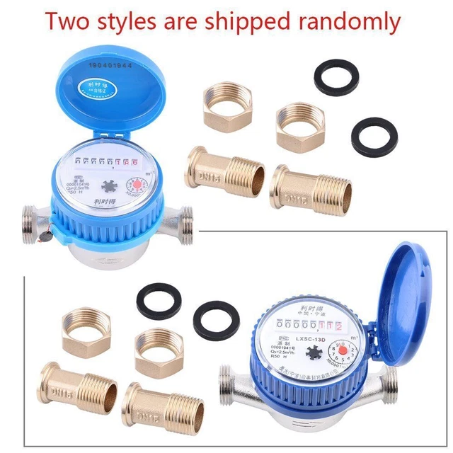 COLD WATER METER Tap Counter Water Clock Complete Set Gealiked Garden ...