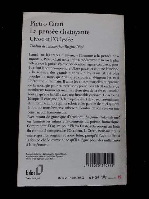 LA PENSEE CHATOYANTE Ulysse Et L'odyssee Pietro Citati Littérature ... LA PENSEE CHATOYANTE Ulysse Et L'odyssee Pietro Citati Littérature ...