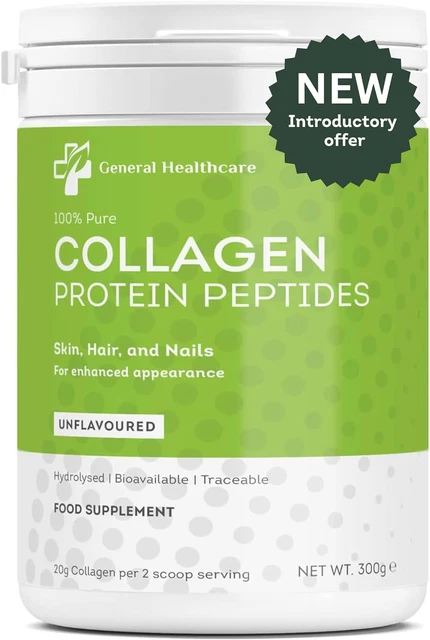 100% PURE COLLAGEN Powder Protein Peptides - General Healthcare 300G ...