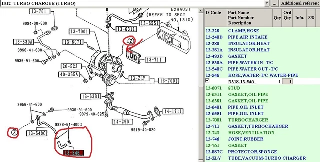 MAZDA RX7 RX-7 Series 4 5 Fc Turbo Water Pump Housing Pipe Hose Genuine ...