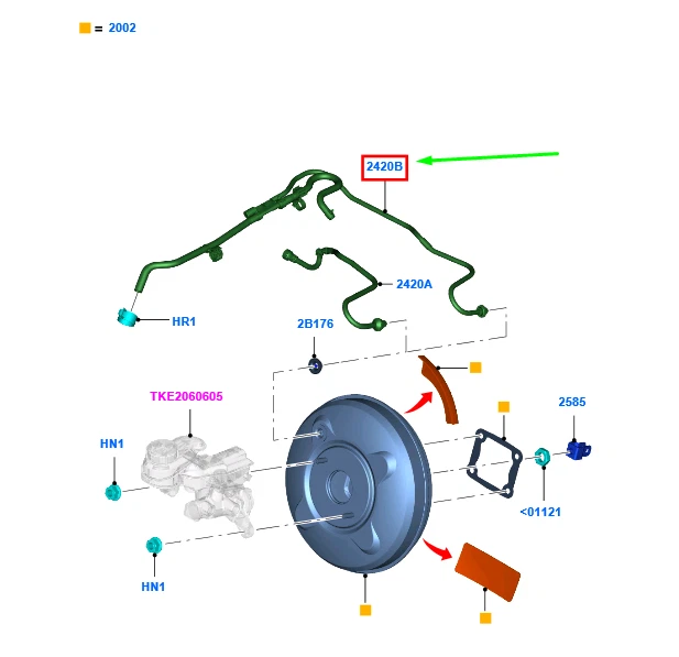 FORD RANGER T6 MK1 Brake Booster Vacuum Tube LHD 5651862 NEW GENUINE £ ...