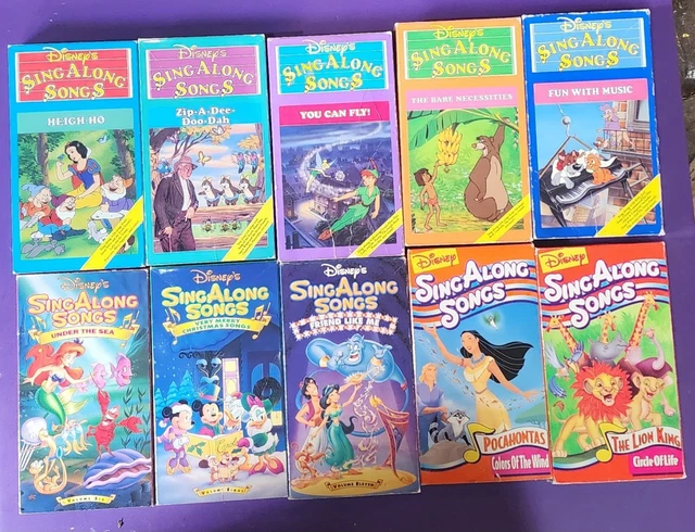 DISNEY SING ALONG Songs VHS Lot of 11 Childrens Movies Music 1-6, 8, 11 ...