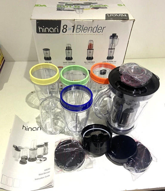 NEW HINARI GENIE Mb280 Multi Blender “Parts Only” Cups Colour Rings Box ...