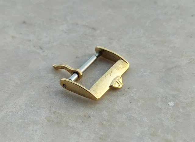 JAEGER LECOULTRE VINTAGE GOLD PLATED WATCH STRAP BUCKLE FIBBIA UHREN ...