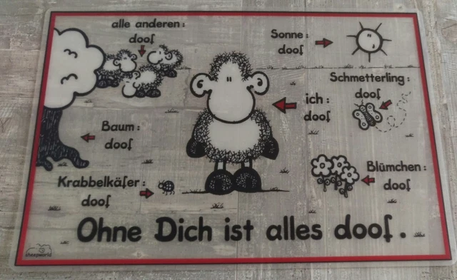 TISCHSET PLATZSET SHEEPWORLD Ohne Dich ist alles doof 30x45cm EUR 1,00 ...