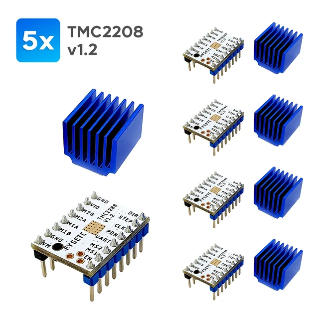 5X TMC2208 FYSETC V1.2 UART Ultra Silent Stepper Motor Driver 3D ...