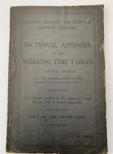 MAR 1937 LONDON Midland and Scottish rare RAIL Sectional Appendix £11. ...