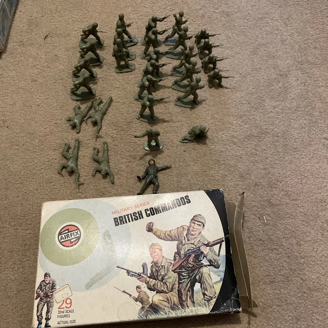 PLASTIC TOY SOLDIERS 1/32 Airfix WW2 British Commandos set £5.00 ...