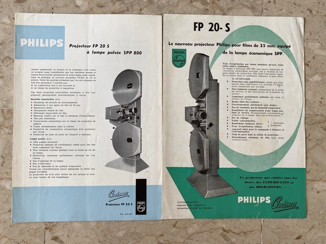 DÉPLIANTS PROJECTEUR 35 mm Philips FP 20 S EUR 10,00 - PicClick FR